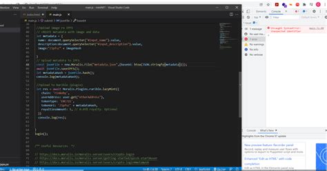 Upload Metadata To Ipfs Returns Uncaught Syntaxerror Unexpected
