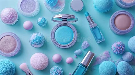 Aesthetic Flat Lay Of Professional Makeup Products And Beauty