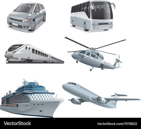 Different Types Of Transportation Set All Types Transport Icon