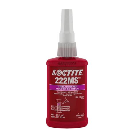 Loctite Threadlocker Loctite 222ms Series Mil Spec Low Strength Purple