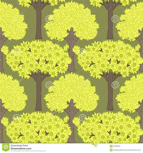 Seamless Pattern With Trees Stock Vector Illustration Of Garden Background 22788700