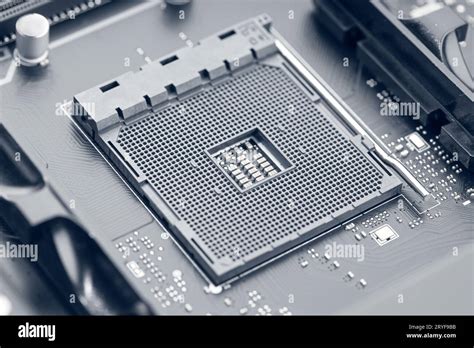CPU Socket On Motherboard Modern Computer Technology Stock Photo Alamy