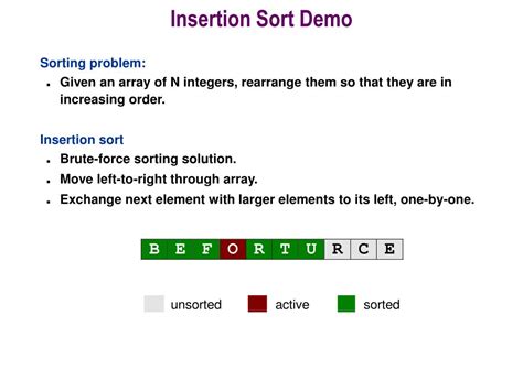 Ppt Insertion Sort Demo Powerpoint Presentation Free Download Id