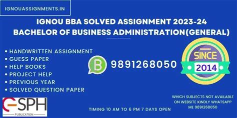 Ignou Bba Solved Assignments 2023 24 Bachelor Of Business