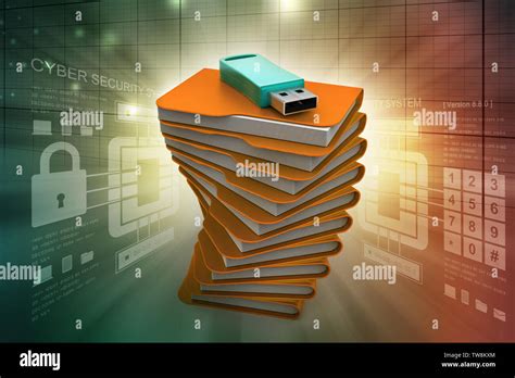 Usb Drive With File Folder Stock Photo Alamy