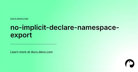 No Implicit Declare Namespace Export
