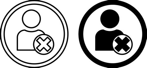 Icons Delete User Black And White Icons Profile And Account Blocking Social Media Concept