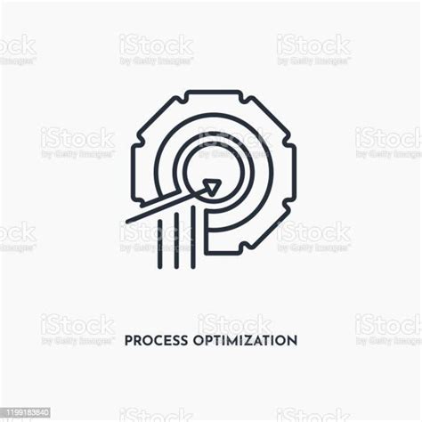 프로세스 최적화 기본 개요 아이콘입니다 간단한 선형 요소 그림입니다 흰색 배경에 격리된 선 프로세스 최적화 기본 아이콘입니다 얇은 스트로크 기호는 웹 모바일 및 Ui에