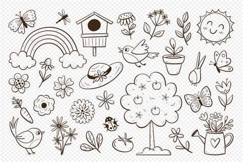 Spring Objects Collection Royalty Free Vector Image