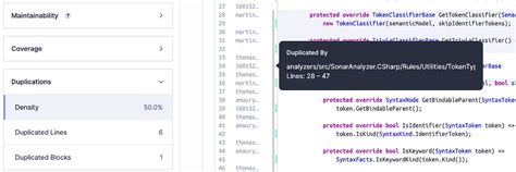 Duplicated Lines On New Code Sonarqube Not Showing Me Which Lines Are Duplicated