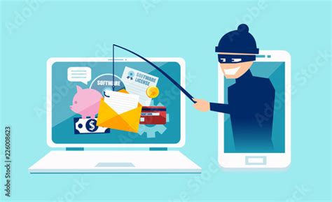 Vector Concept Of Phishing Scam Hacker Attack And Web Security Stock