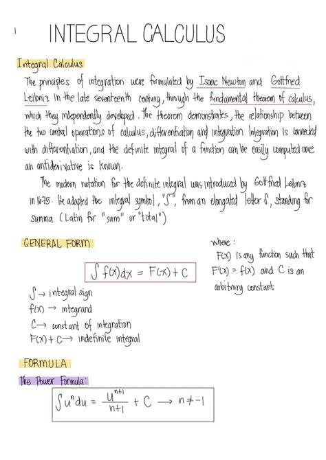 Solution Calculus Differential Integral Functions And Formulas Studypool