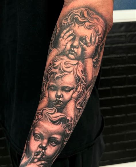 Hear See Speak No Evil Tattoo Angels Cherub Tattoo Designs Sleeve