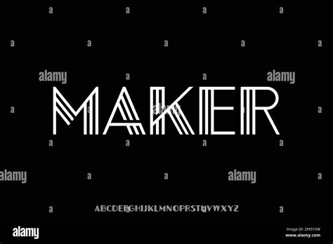 Unique Linear Display Font Vector Stock Vector Image And Art Alamy