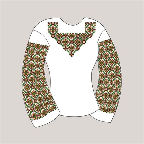 Заготовка жіночої блузки під вишивку бісером СКАРБ Пишний геометричний орнамент габардин 3 СК