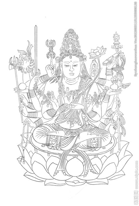 白描观音设计图 绘画书法 文化艺术 设计图库 昵图网