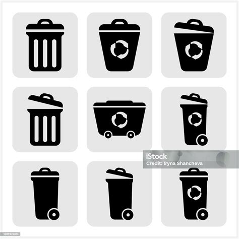 휴지통 세트 아이콘입니다 재활용 된 기호 벡터 스톡 일러스트레이션입니다 Eps 10 0명에 대한 스톡 벡터 아트 및 기타 이미지 0명 깨끗한 나무 상자 Istock