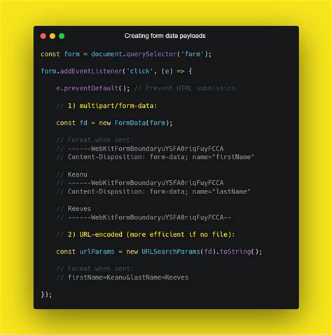 How To Create Form Data Payloads Of Different Types In Javascript 📦 R