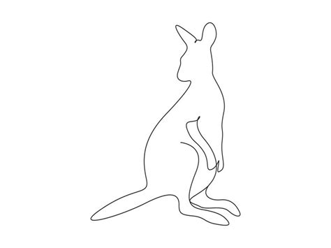 Premium Vector Single Line Drawing Of A Kangaroo Continuous One Line Drawing Vector Illustration