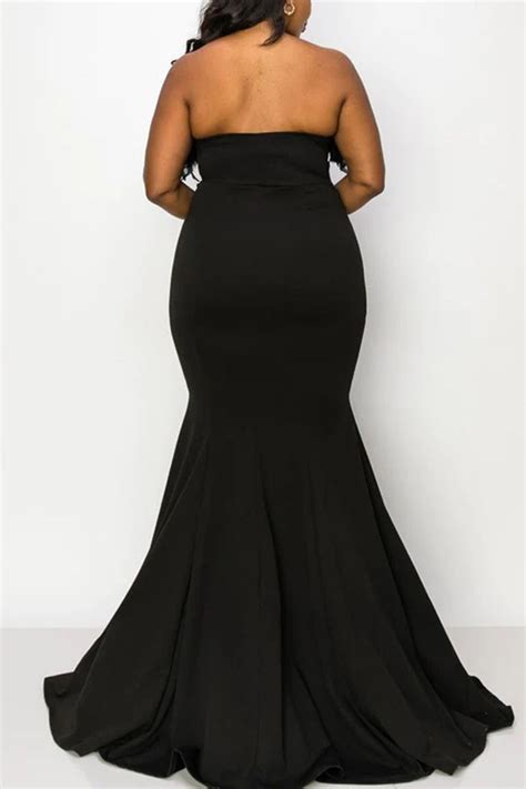 Wholesale Red Sexy Solid Patchwork Feathers Strapless Evening Dress