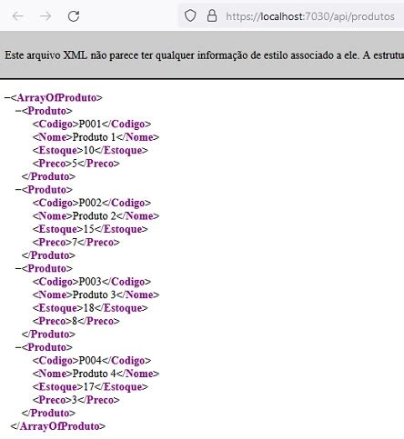 ASP NET Core Usando O Formato XML