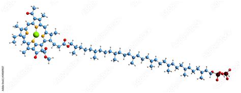 3d Image Of Bacteriochlorophyll A Skeletal Formula Molecular Chemical