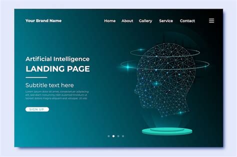 Free Vector Artificial Intelligence Landing Page Template
