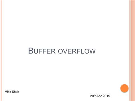 Buffer Overflow Ppt