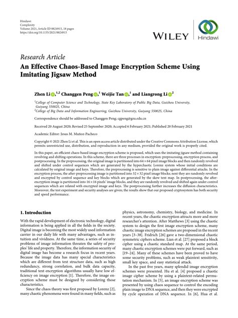 Pdf An Effective Chaos Based Image Encryption Scheme Using Imitating Jigsaw Method
