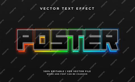 Premium Vector Poster Neon Glowing Text Effect Template