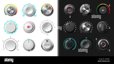 Radio Dial 3d Knob Buttons Circle Music Switch Round Modern Rotate Control Scale Sound