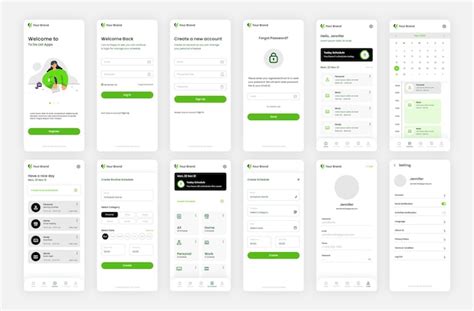 12 Interface De Aplicativo De Lista De Tarefas Da Tela Vetor Premium