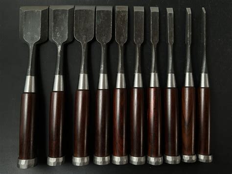 Hidari Ichihiro Kakuuchi Bench Chisels Set 左市弘 角打追入組鑿 Unused Yamasuke