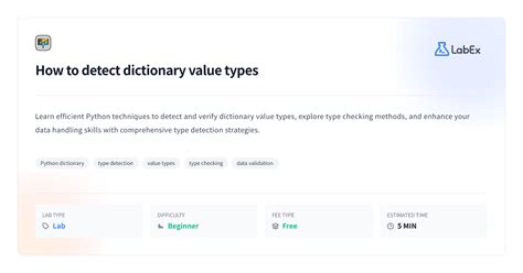 How To Detect Dictionary Value Types Labex