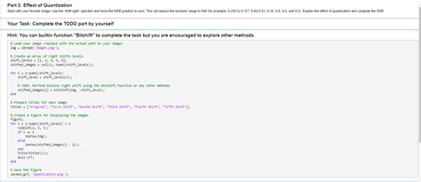Solved Part Effect Of Quantization Your Task Complete Chegg