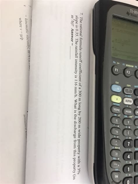 Solved De 7 The Rational Formula Runoff Coefficient Of A