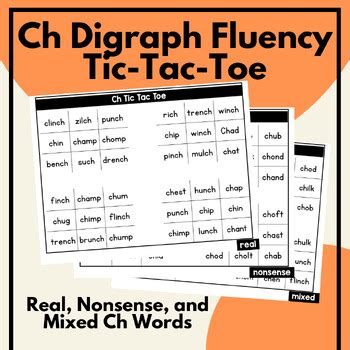 Ch Digraph Tic Tac Toe Fluency Phonics Game Science Of Reading K