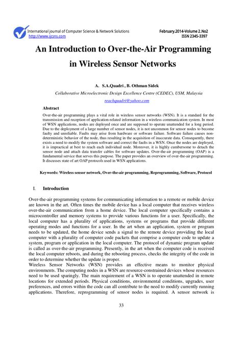 Pdf An Introduction To Over The Air Programming Inwireless Sensor