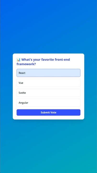 Create An Interactive Poll Voting Ui With Html Javascript And Tailwind Css Webcraftanddevs