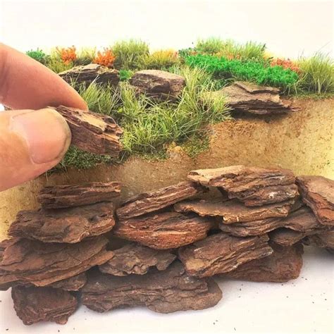 50g Diy Simulation Stone Bark Assembly Model Mountain Rock Platform Material Shein Euqs