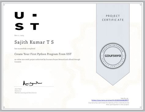 Sajith Kumar T S On Linkedin Python Programming Coursera Continuouslearning