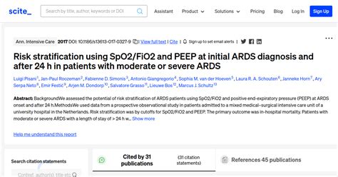 Risk Stratification Using Spo2 Fio2 And Peep At Initial Ards Diagnosis And After 24 H In