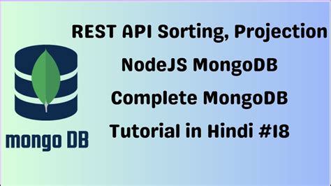 🔴 Restful Api Sorting And Projection Node Js Mongodb 18 Complete Mongodb Tutorial Youtube