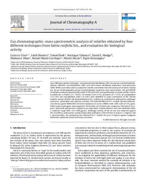 Pdf Gas Chromatographicmass Spectrometric Analysis Of Volatiles