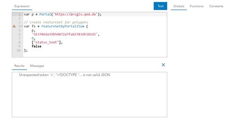 Error By Featuresetbyportalitem In Data Expression Esri Community