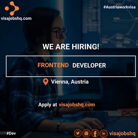 Now Hiring Frontend Developer In Austria Work Visa Sponsorship Is Available 45k 55k Eur Annually