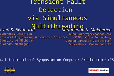 Ppt Transient Fault Detection Via Simultaneous Multithreading