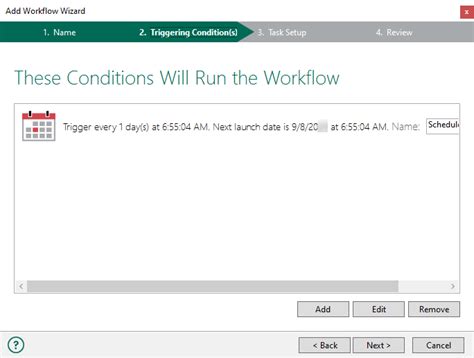 add workflow wizard