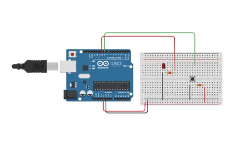 Circuit Design Pull Up Singleled Tinkercad