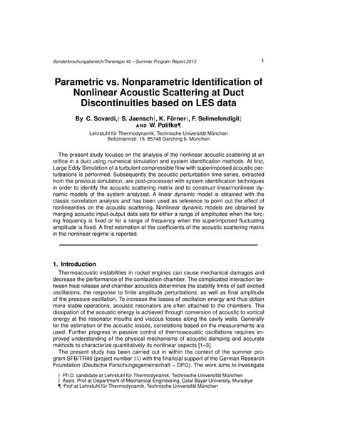 Pdf Parametric Vs Nonparametric Identification Of Nonlinear Acoustic